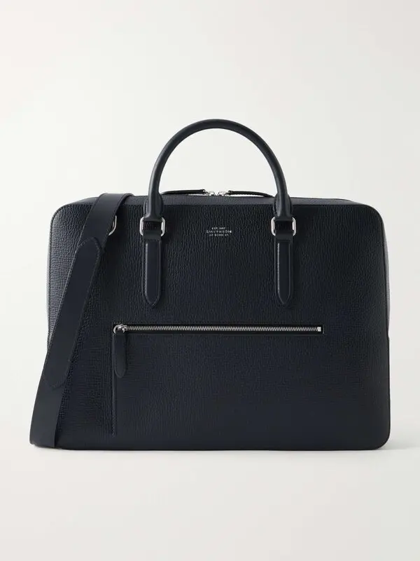 Smythson Slim Full-grain Leather Briefcase