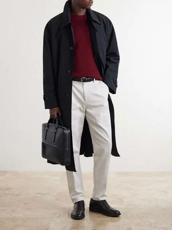Smythson Slim Full-grain Leather Briefcase