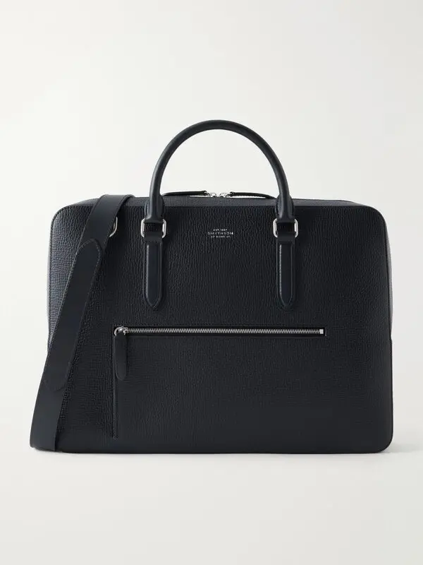 Smythson Slim Full-grain Leather Briefcase