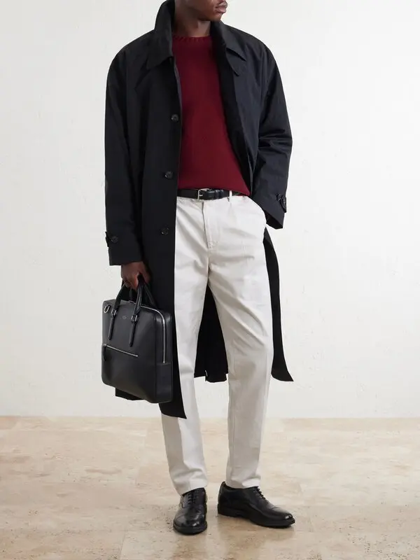 Smythson Slim Full-grain Leather Briefcase