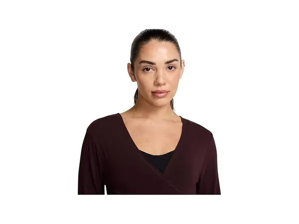 Nike Relaxed Dri-fit Long Sleeve Wrap Top