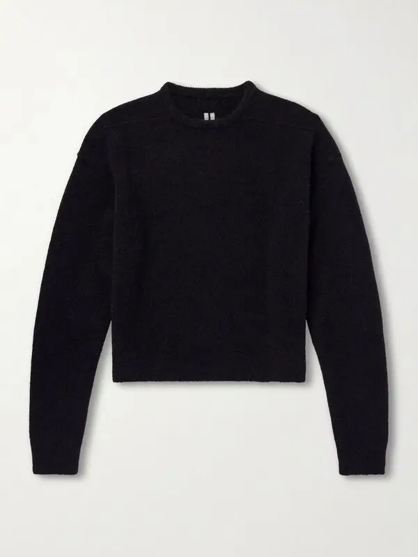 Rick Owens Alpaca Wool-blend Crewneck Sweater - Black