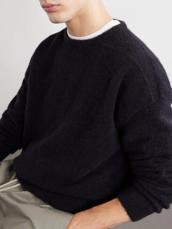Rick Owens Alpaca Wool-blend Crewneck Sweater - Black