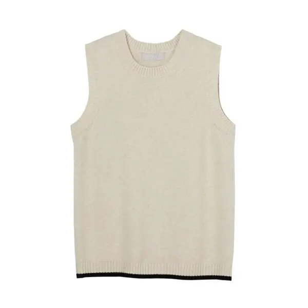 COVE Wool And Cashmere Tank With Trim Detail