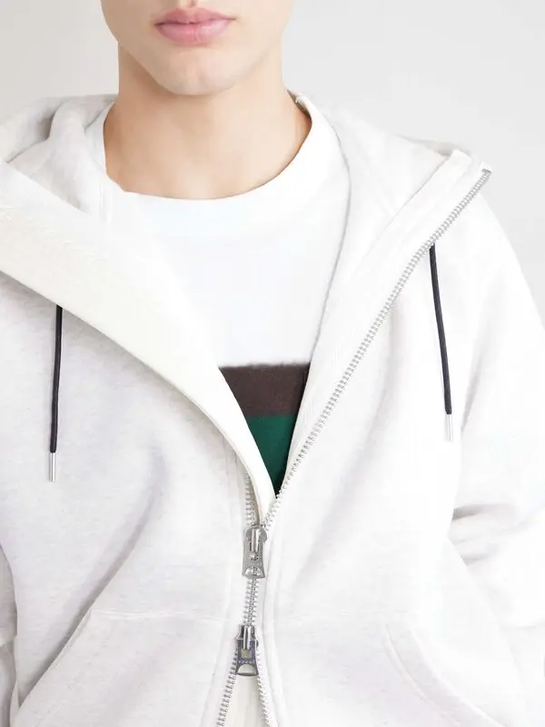 Sacai Cotton-jersey Zip-up Hoodie