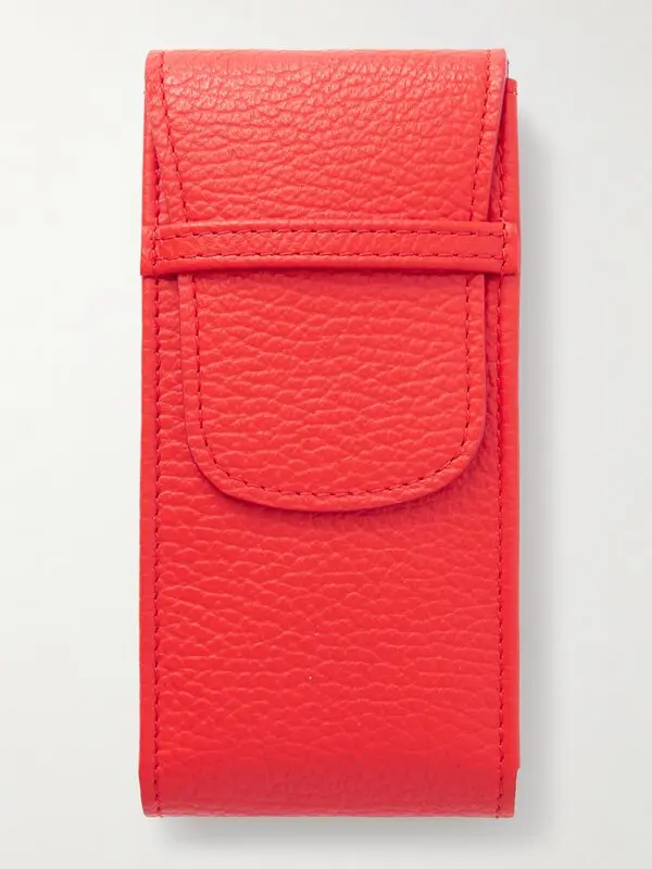 RAPPORT LONDON Portobello Full-grain Leather Watch Pouch - Red