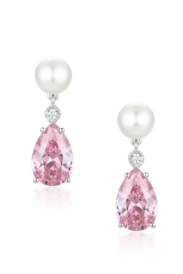 SANTINNI Highgrove Freshwater Pearl & Zirconia Drop Earrings