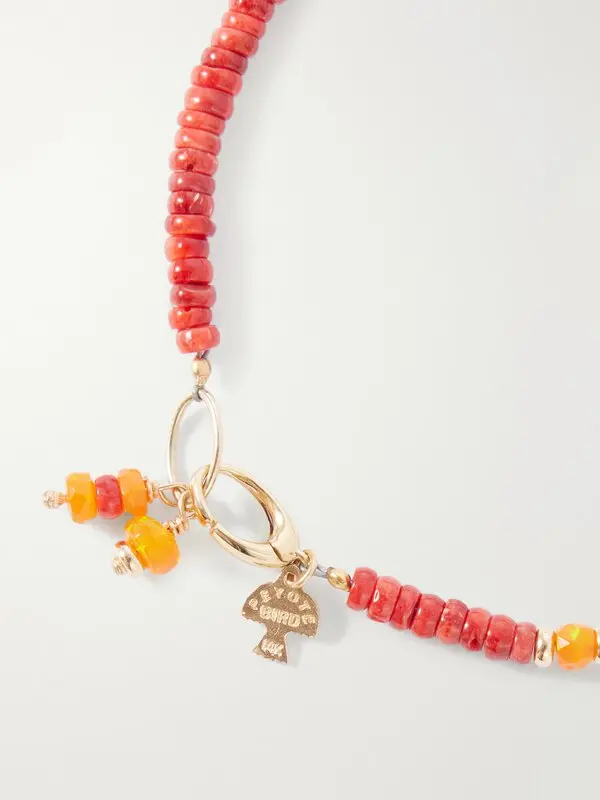 PEYOTE BIRD 14 Karat Gold Multi-stone Beaded Bracelet