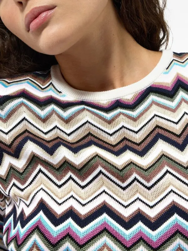 Missoni Zig Zag Motif Long Sleeve Maxi Dress