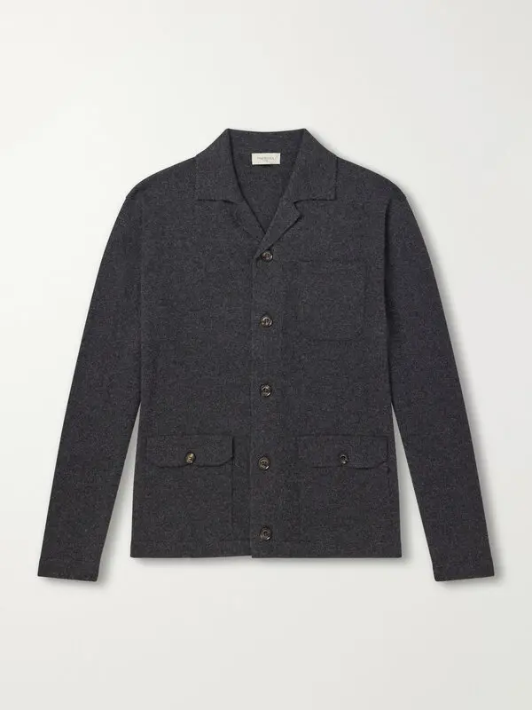 PIACENZA CASHMERE 1733 Cashmere Chore Jacket Cardigan - Gray
