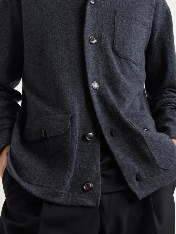 PIACENZA CASHMERE 1733 Cashmere Chore Jacket Cardigan - Gray