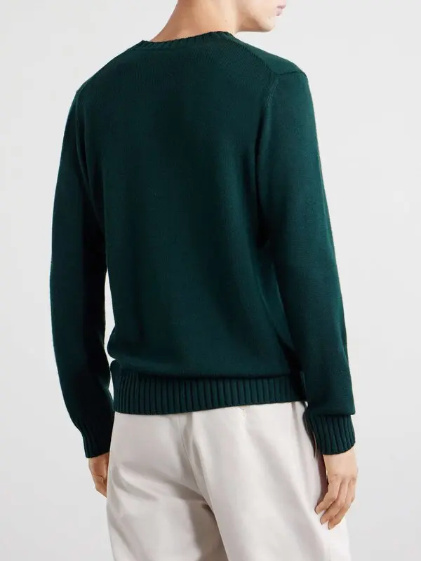 PIACENZA CASHMERE 1733 Virgin Wool Crewneck Sweater - Green