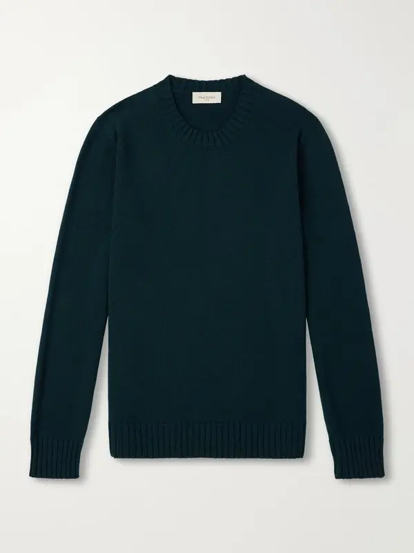 PIACENZA CASHMERE 1733 Virgin Wool Crew Neck Sweater - Green