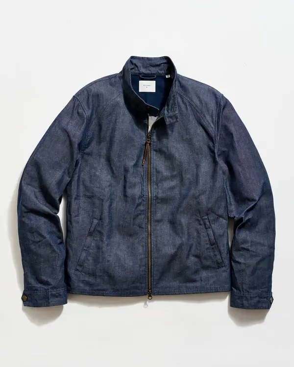 Billy Reid Waxed Denim Harrington Jacket
