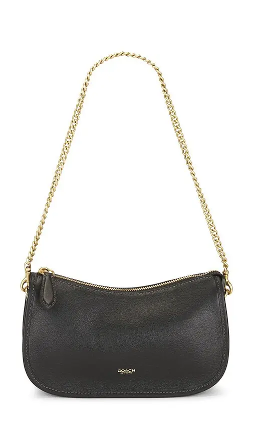 COACH Natural Grain Leather Shoulder Bag