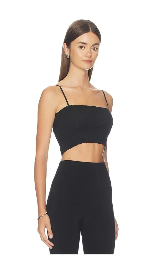 Closed Gathered Cotton Cropped Top