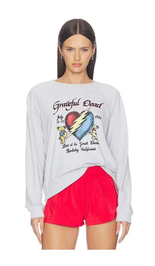 Junk Food Grateful Dead Live 1988 Raglan Crew Fleece Sweatshirt