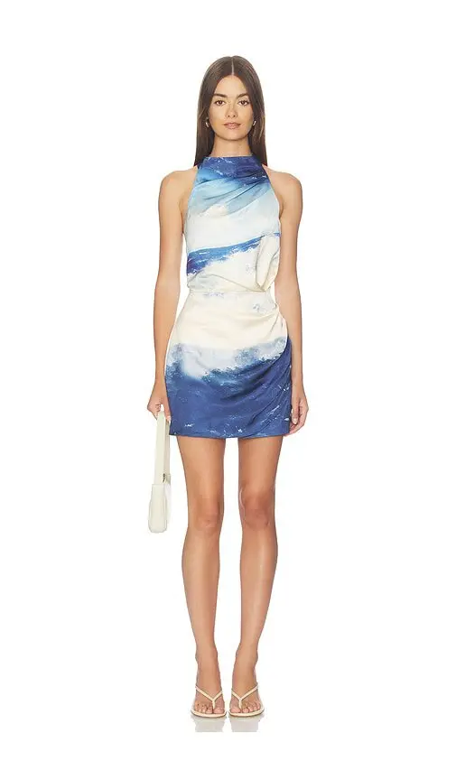 CURAAE BY ELLIATT Eska Halter Mini Dress In Blue