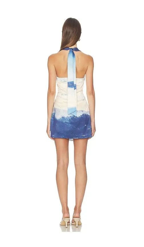 CURAAE BY ELLIATT Eska Halter Mini Dress In Blue