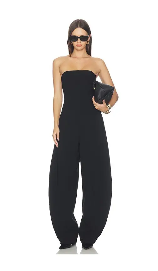Misha Collection The Barrel Pantsuit Strapless Wide Leg Jumpsuit - Black