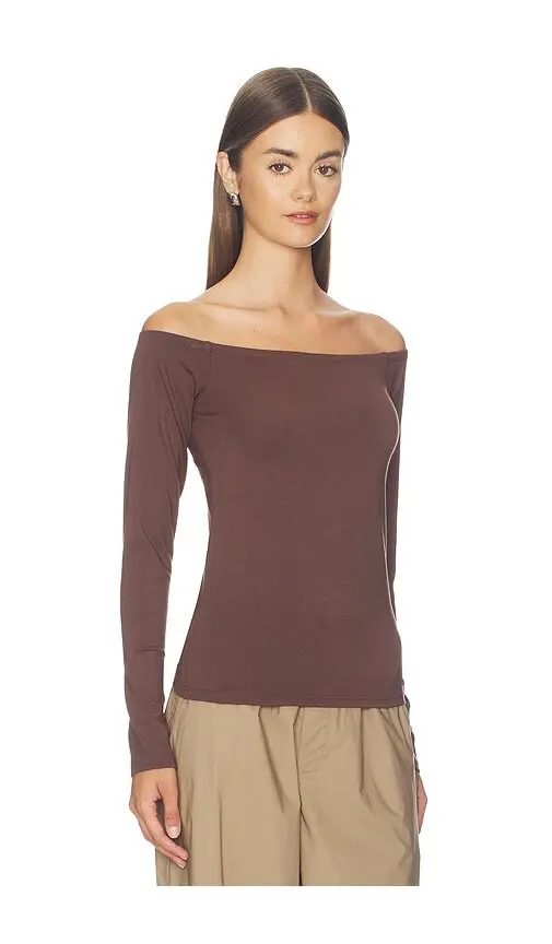 SKIMS Smooth Layers Off The Shoulder Long Sleeve Top