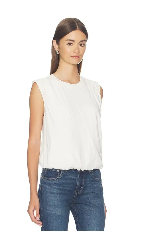 BOBI Sleveless Bubble Hem Tee In Ivory