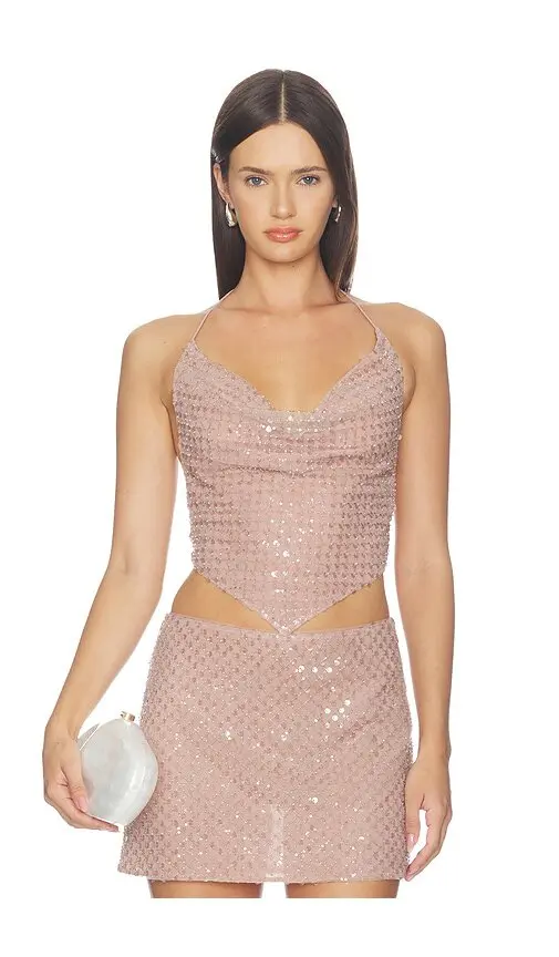 Retrofete Bethely Sequin Halter Top
