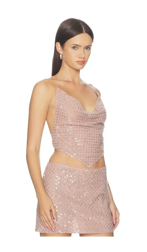 Retrofete Bethely Sequin Halter Top