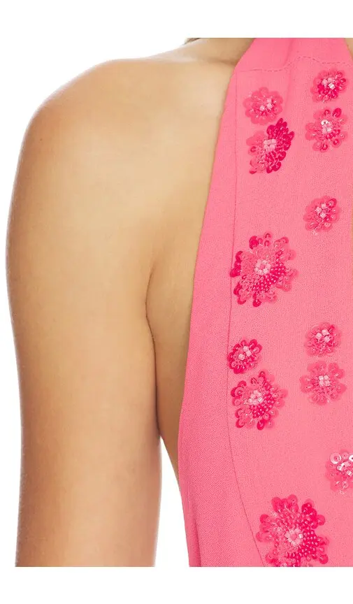 Superdown Sequin Embellished Halterneck Mini Dress