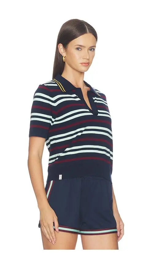 The Upside Archie Collared Knit Polo Top In Multi