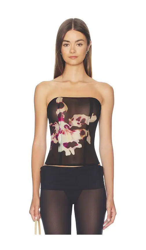 1XBLUE Orchid Corset - Black