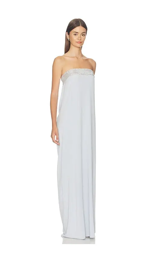 Nbd Astha Maxi Dress With Sequin Trim And Draped Back