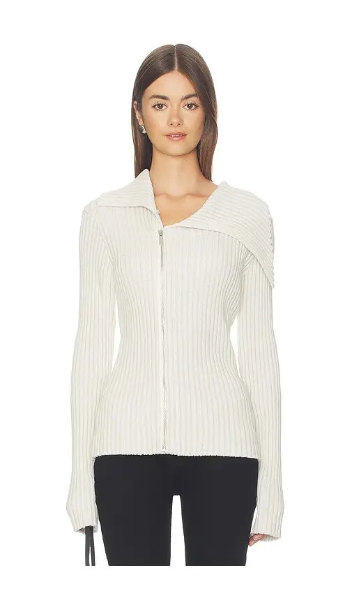 1XBLUE Rib Zip Knit Sweater