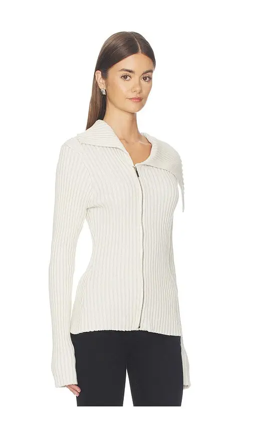 1XBLUE Rib Zip Knit Sweater