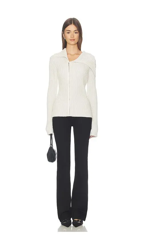 1XBLUE Rib Zip Knit Sweater