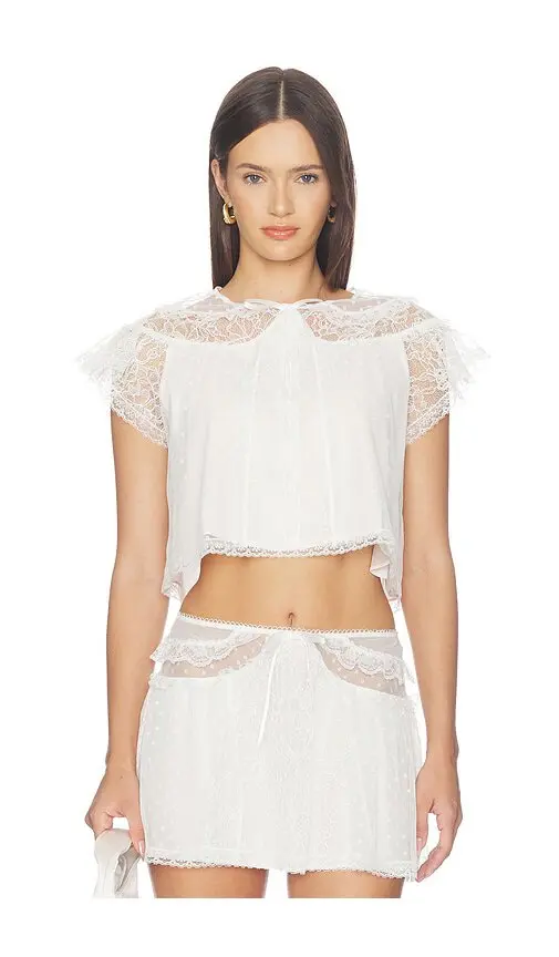 For Love & Lemons Zelie Lace Sleep Top