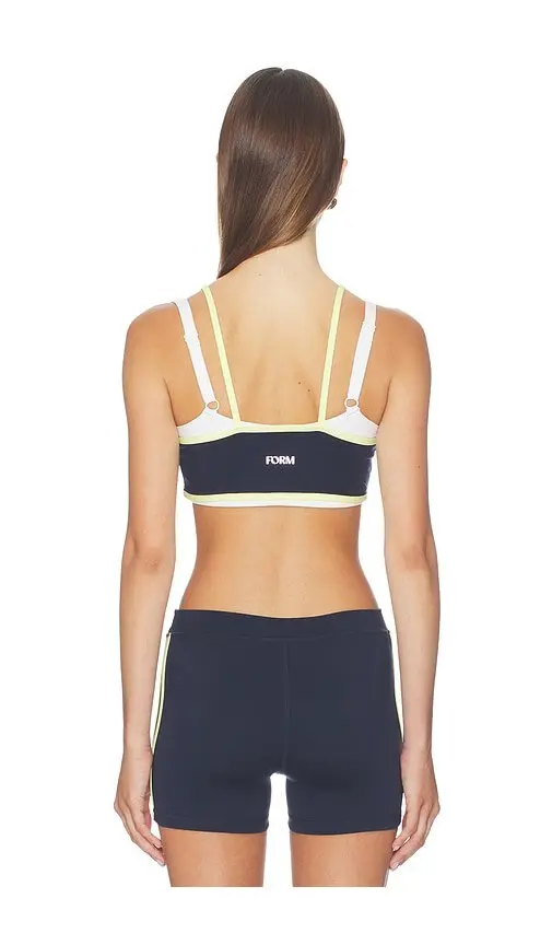 FORM Contrast Layered Sports Bra In Navy