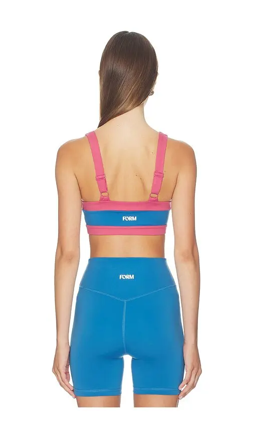 FORM Straight Neck Sports Bra In Blue