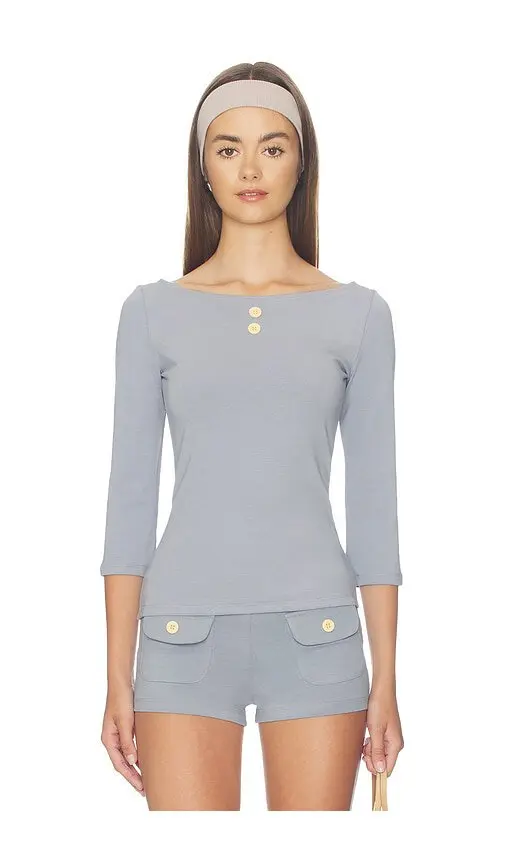 ODDLI 3/4 Sleeve Boat Neck Top