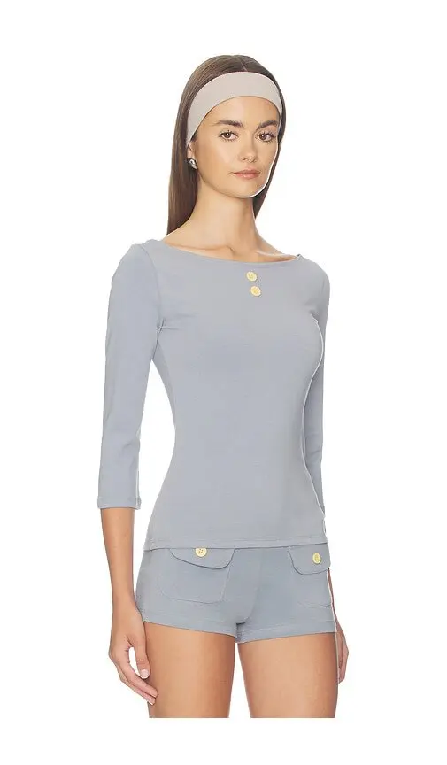 ODDLI 3/4 Sleeve Boat Neck Top