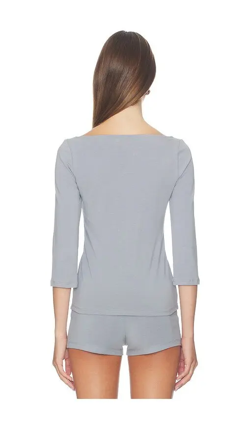 ODDLI 3/4 Sleeve Boat Neck Top