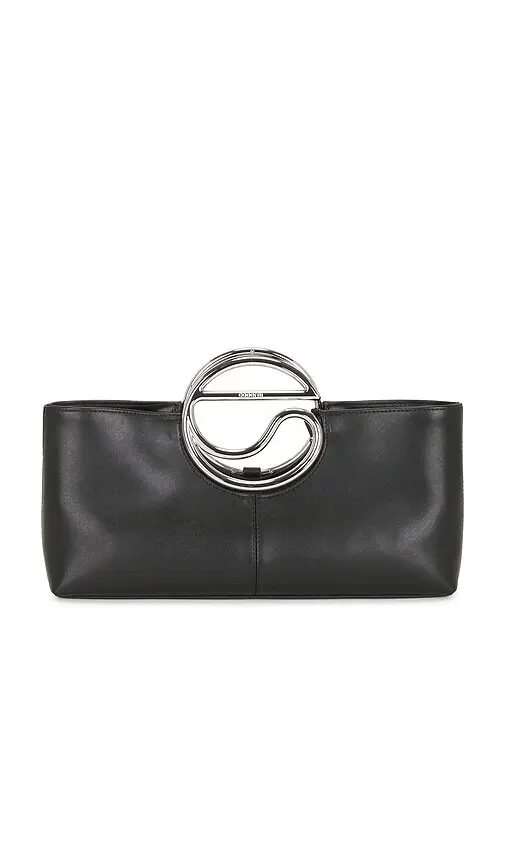 Coperni C Clutch With Silver-tone Statement Handle - Black