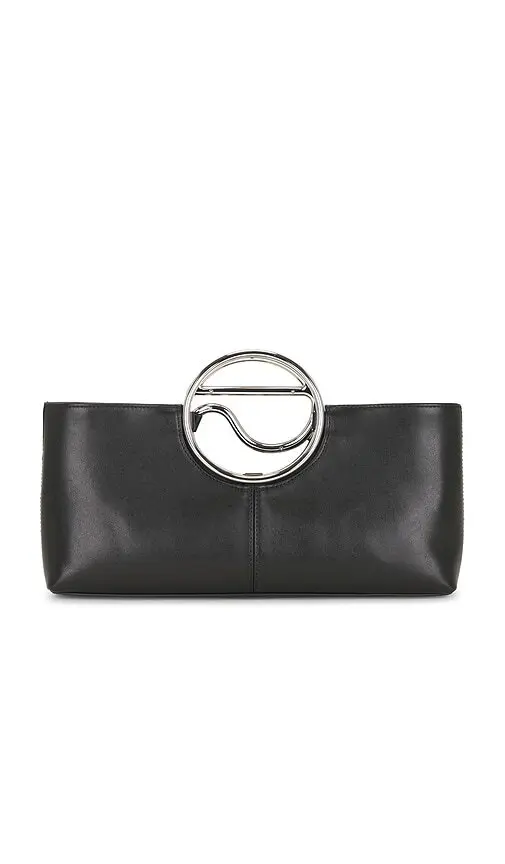 Coperni C Clutch With Silver-tone Statement Handle - Black