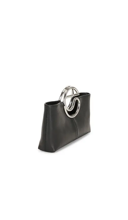 Coperni C Clutch With Silver-tone Statement Handle - Black