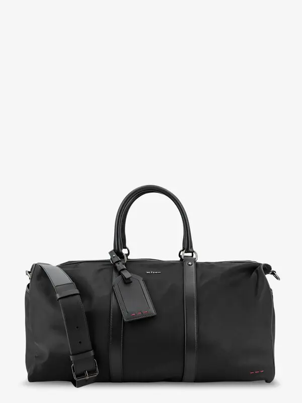 Kiton Nylon Travel Bag With Leather Inserts