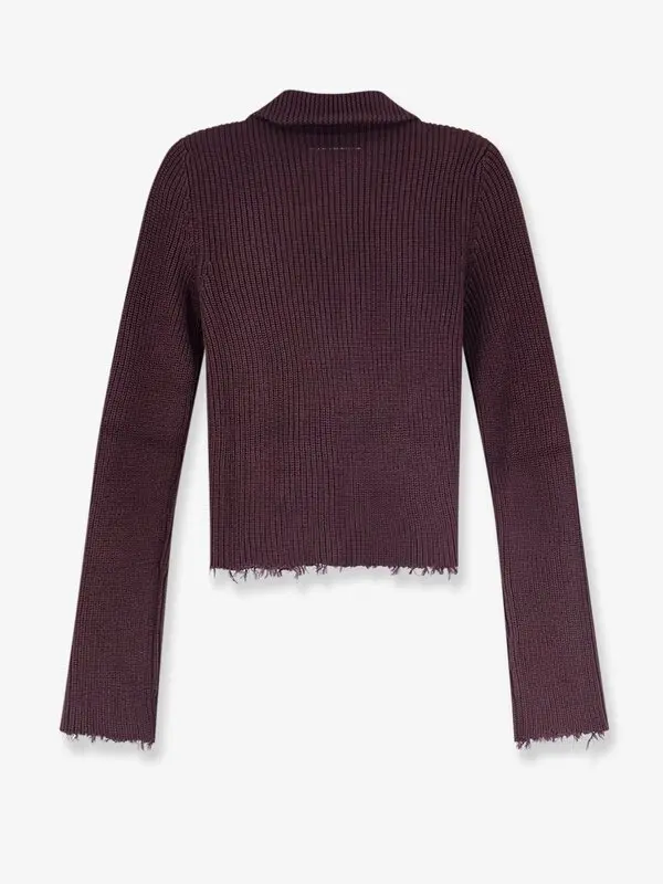 MAISON MARGIELA Ribbed Cotton Zip Cardigan With Fringed Trim