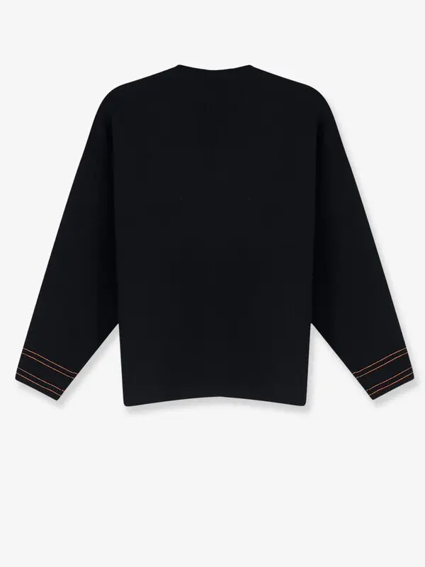 Max Mara Wool Blend V-neck Sweater With Contrasting Trim