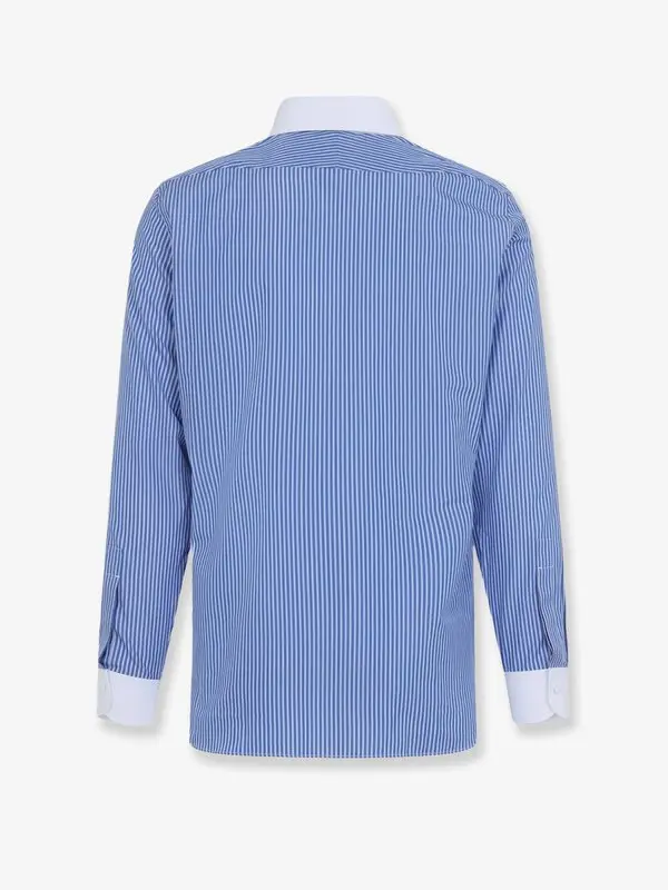 TOM FORD Striped Cottton Shirt - Blue