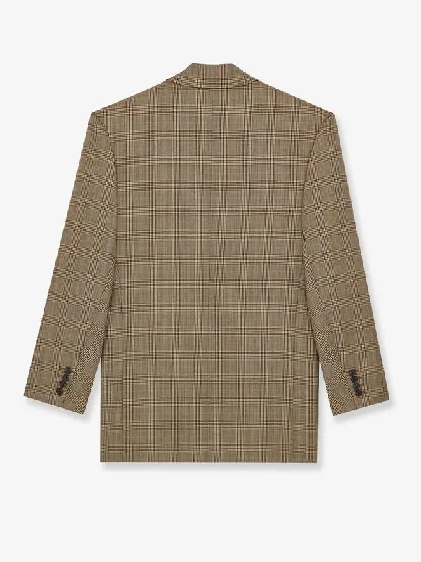 Saint Laurent Prince Of Wales Checked Wool Blazer