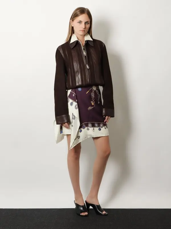 Versace Leather And Suede Jacket With Medusa Detail
